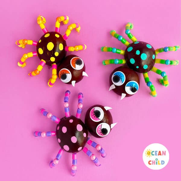 How to Make a Chestnut Spider, Halloween Craft Idea for Kids - Ocean ...