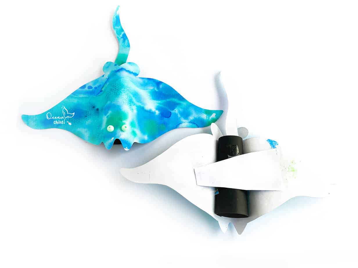 Beautiful Manta Ray Craft for Kids, Watercolor Ocean Art Activity ...