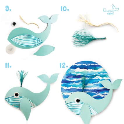 Watercolor Whale Craft For Kids With Free Printable Template - Ocean ...