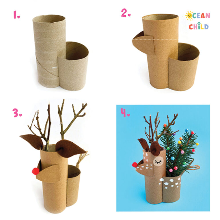 Adorable paper roll reindeer craft for Christmas! - Ocean Child Crafts