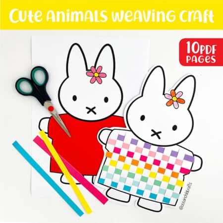 Paper weaving craft printable animals - Ocean Child Crafts
