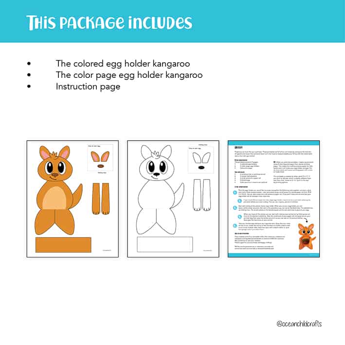 Egg holder printable kangaroo! - Ocean Child Crafts