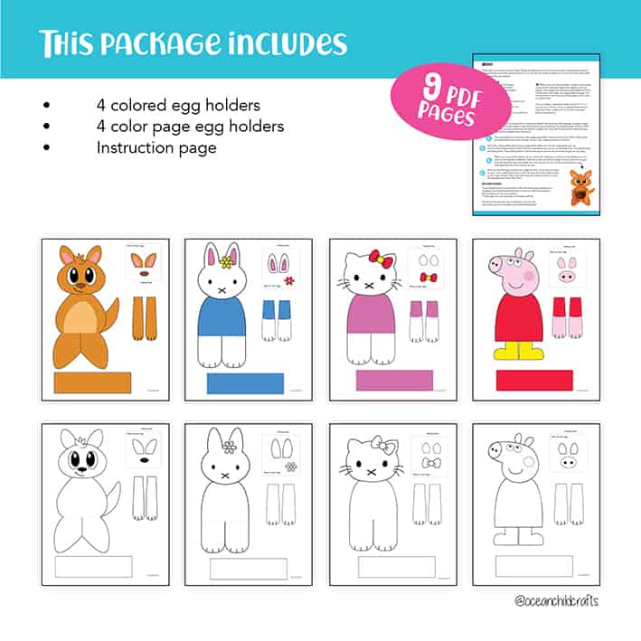 Egg holder printable craft package! - Ocean Child Crafts