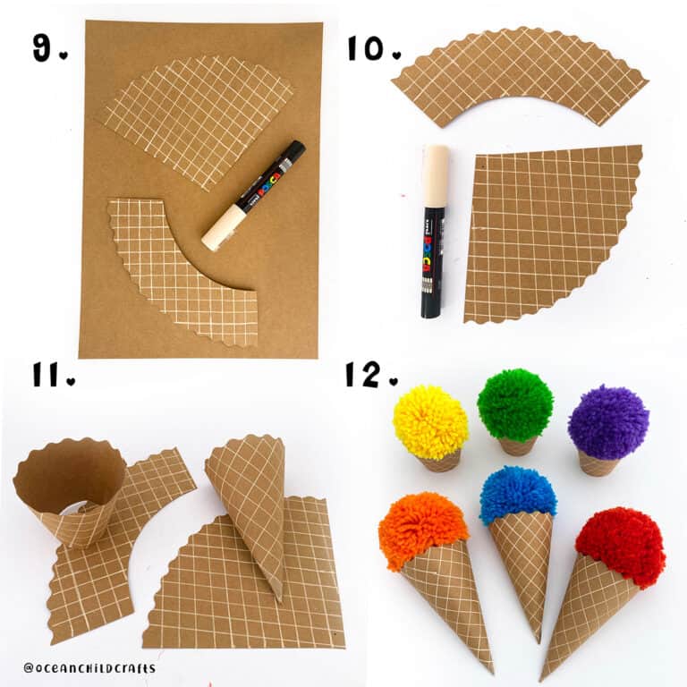Pom-pom ice cream craft, perfect summer craft activity! - Ocean Child ...
