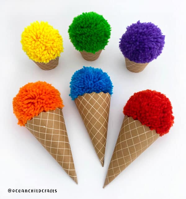 Pom-pom ice cream craft, perfect summer craft activity! - Ocean Child ...