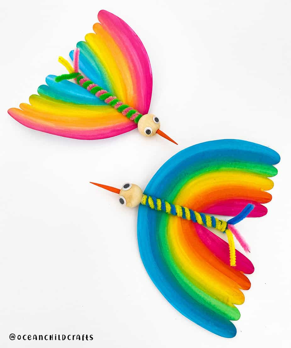 Tropical rainbow bird craft for kids, with free craft printable ...