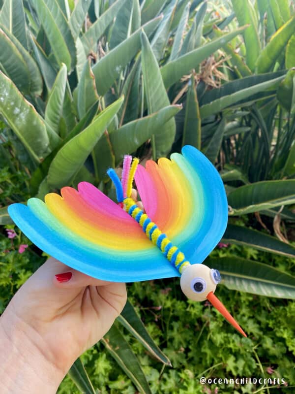 Tropical rainbow bird craft for kids, with free craft printable ...