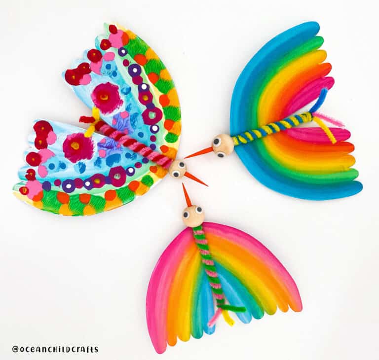 Tropical rainbow bird craft for kids, with free craft printable ...