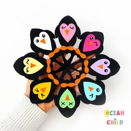 Valentine’s Day heart shaped penguins, paper penguin craft! - Ocean ...
