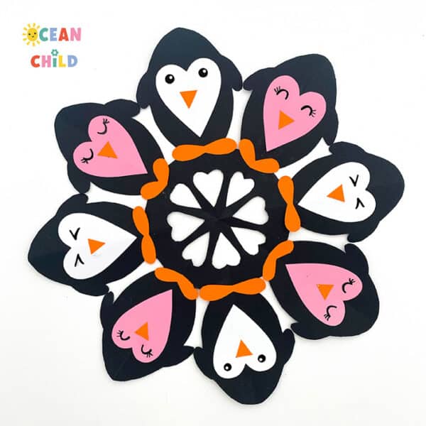 Valentine’s Day heart shaped penguins, paper penguin craft! - Ocean ...