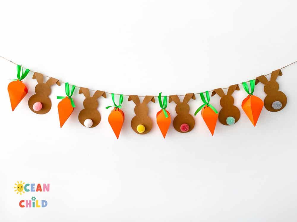 DIY Easter garland, bunnies, and carrots + free craft printable ...