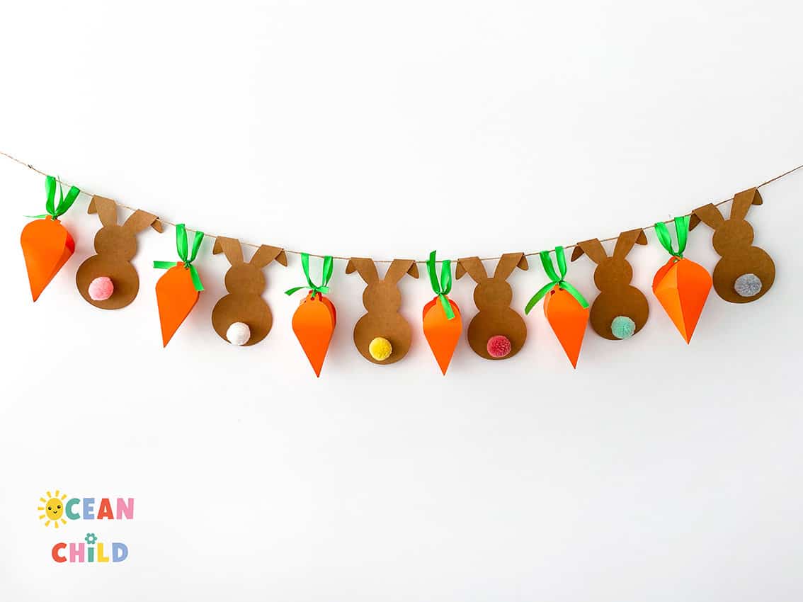 DIY Easter garland, bunnies, and carrots + free craft printable ...