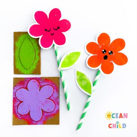 DIY stamping, flower spring craft for Mother´s Day! - Ocean Child Crafts
