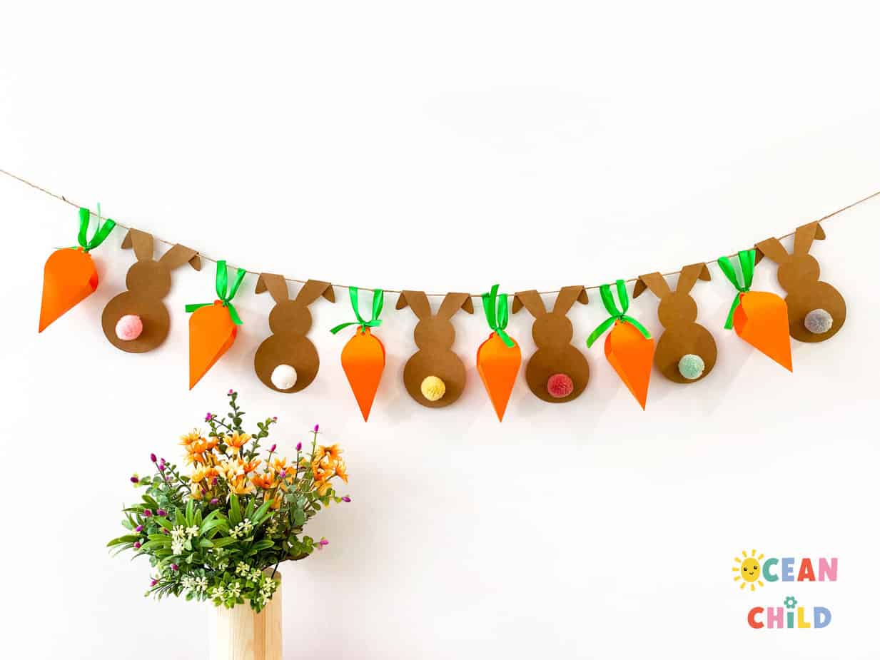 DIY Easter garland, bunnies, and carrots + free craft printable ...