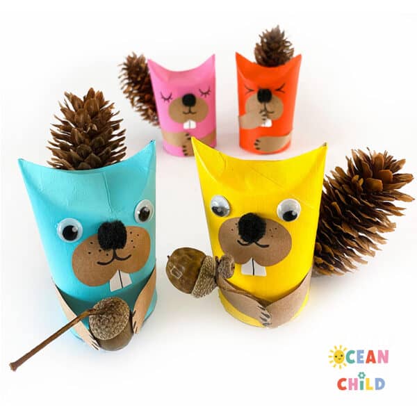 How to Make a Pinecone Squirrel with a Paper Roll (Easy Kids Craft ...