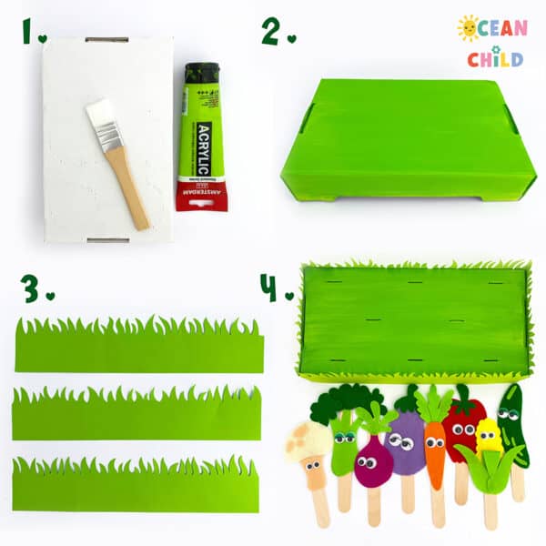 DIY Vegetable Garden Craft with Cute Veggie Puppets (Free Printable ...