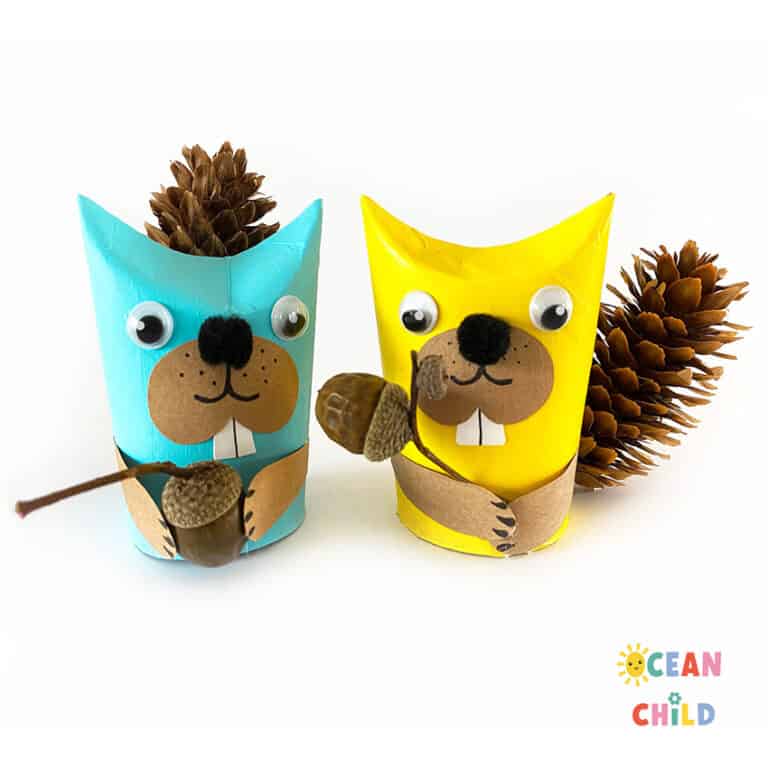 How to Make a Pinecone Squirrel with a Paper Roll (Easy Kids Craft ...