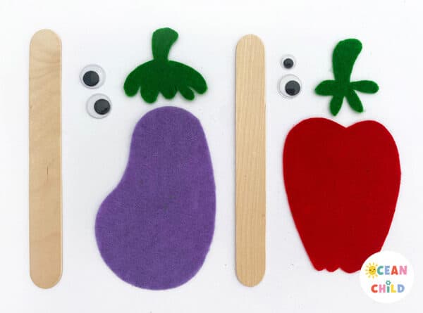 DIY Vegetable Garden Craft with Cute Veggie Puppets (Free Printable ...