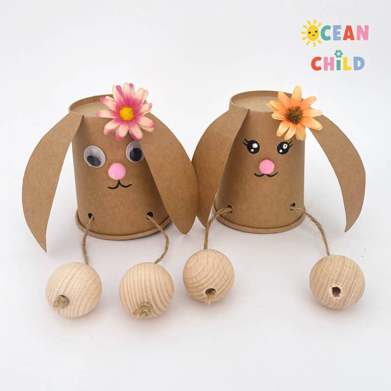 Super easy paper cup bunny craft activity! - Ocean Child Crafts