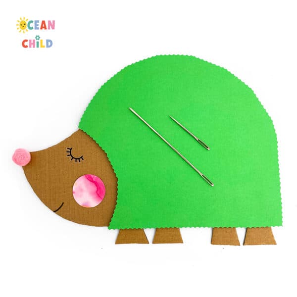Cute hedgehog craft decorated with spring flowers! - Ocean Child Crafts