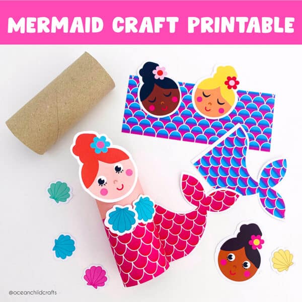 Paper Roll Mermaid Craft & Coloring Page - Ocean Child Crafts