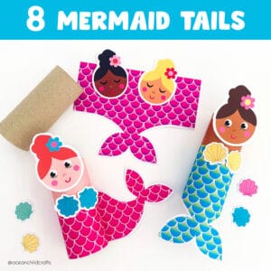 Paper Roll Mermaid Craft & Coloring Page - Ocean Child Crafts