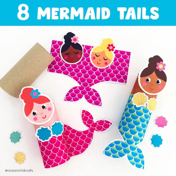 Paper Roll Mermaid Craft & Coloring Page - Ocean Child Crafts