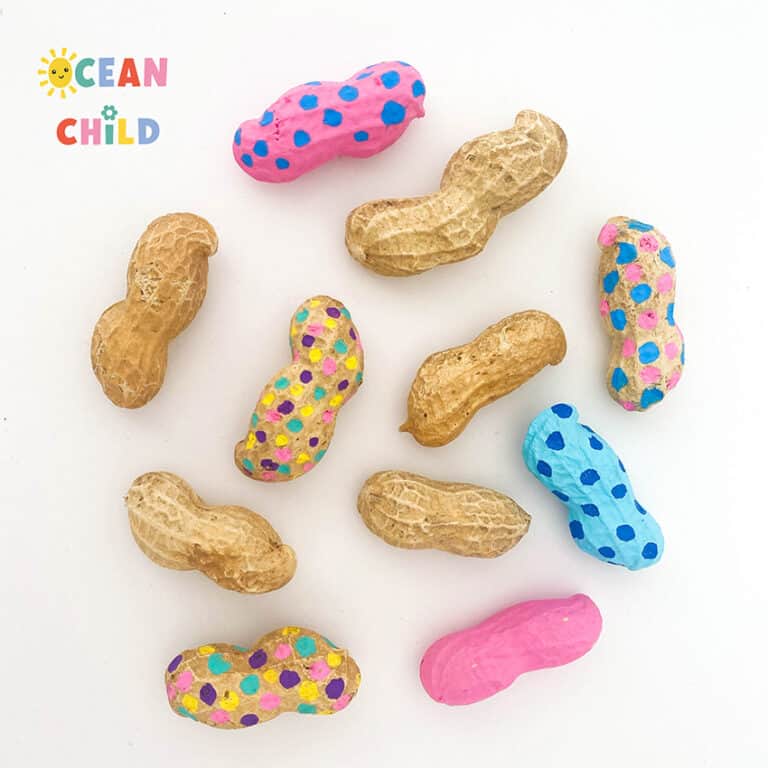 Easy butterfly craft with peanuts! - Ocean Child Crafts