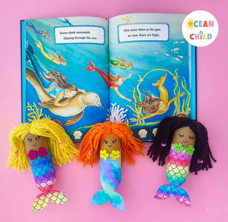 Magical rainbow mermaid craft with FREE craft printable - Ocean Child ...