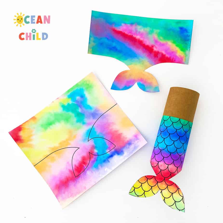 Magical rainbow mermaid craft with FREE craft printable - Ocean Child ...