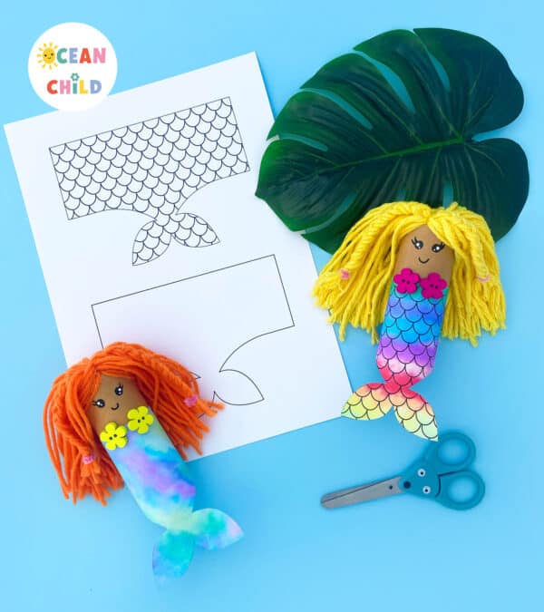 Magical rainbow mermaid craft with FREE craft printable - Ocean Child ...