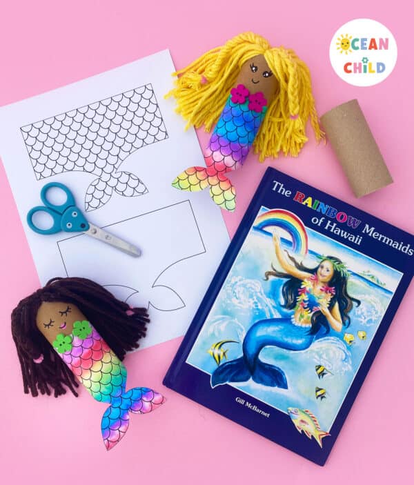 Magical rainbow mermaid craft with FREE craft printable - Ocean Child ...