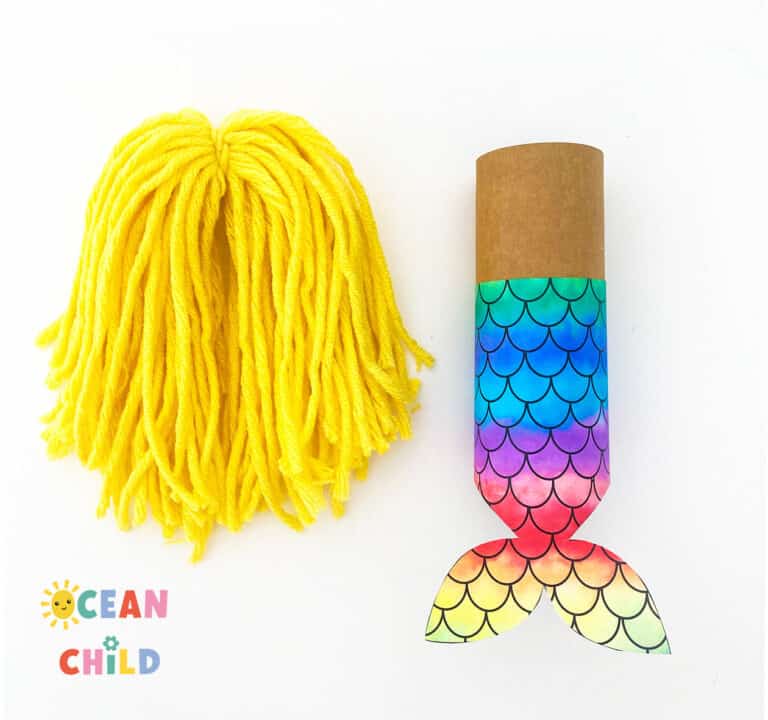 Magical rainbow mermaid craft with FREE craft printable - Ocean Child ...