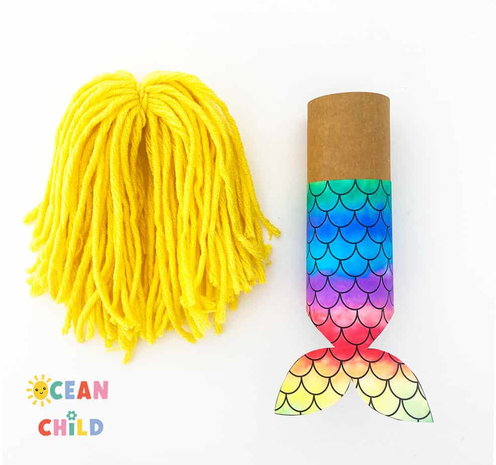 Magical rainbow mermaid craft with FREE craft printable - Ocean Child ...
