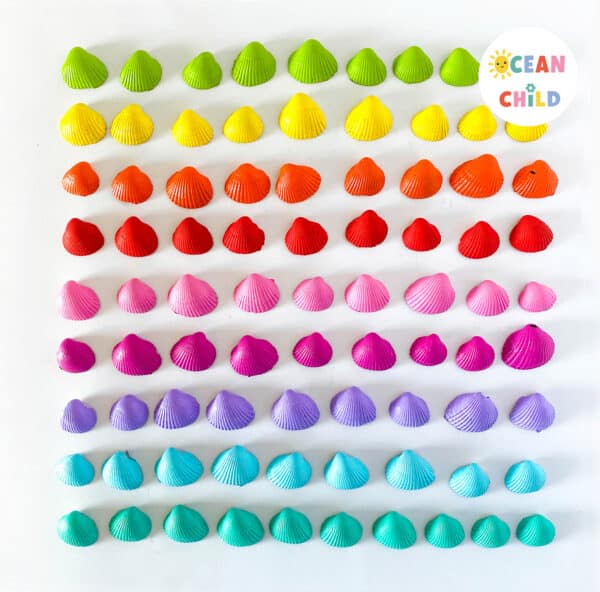 Shell craft for summer, DIY rainbow-colored pineapple - Ocean Child Crafts