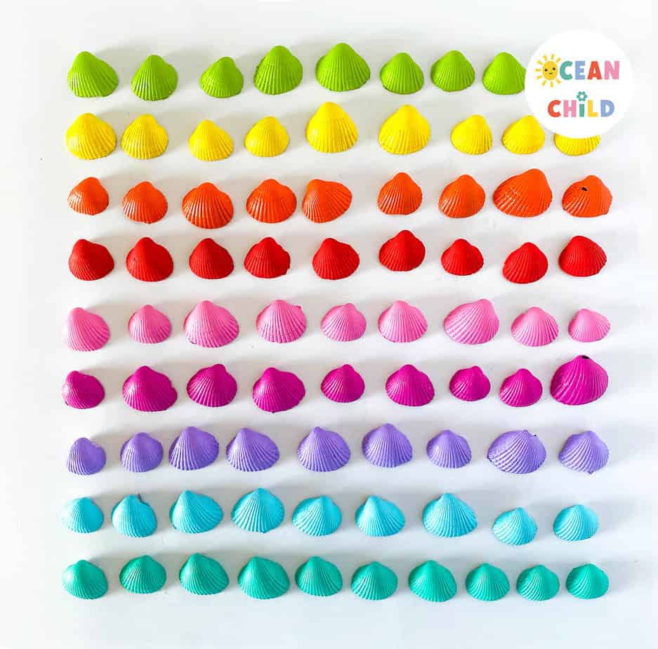 Shell craft for summer, DIY rainbow-colored pineapple - Ocean Child Crafts