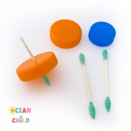 Easy DIY spinning tops with flower design, recycle craft with free ...