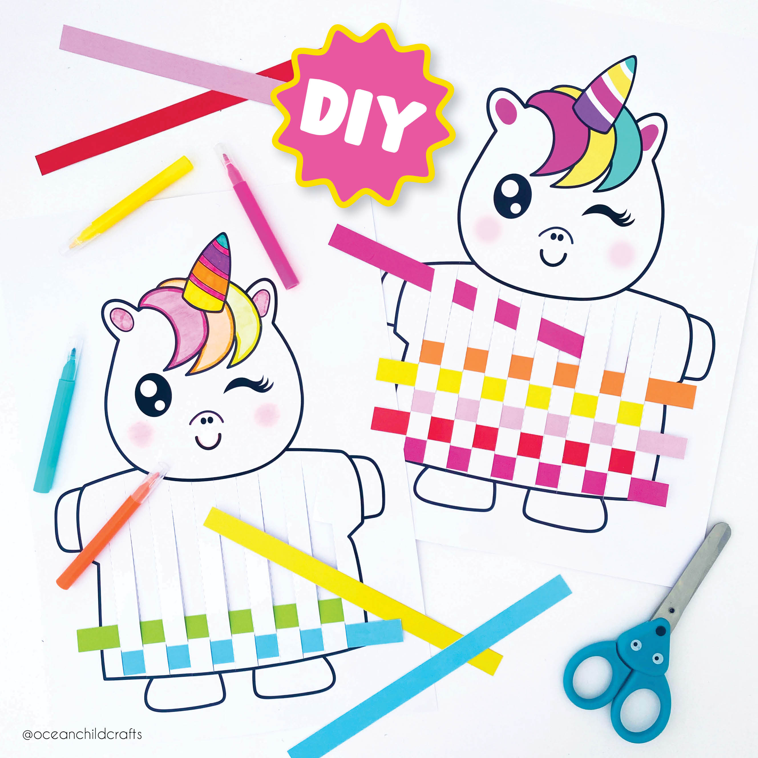 Unicorn Craft Printable Paper Weaving Activity Ocean Child Crafts Unicorn Craft Printable Paper Weaving Activity Ocean Child Crafts
