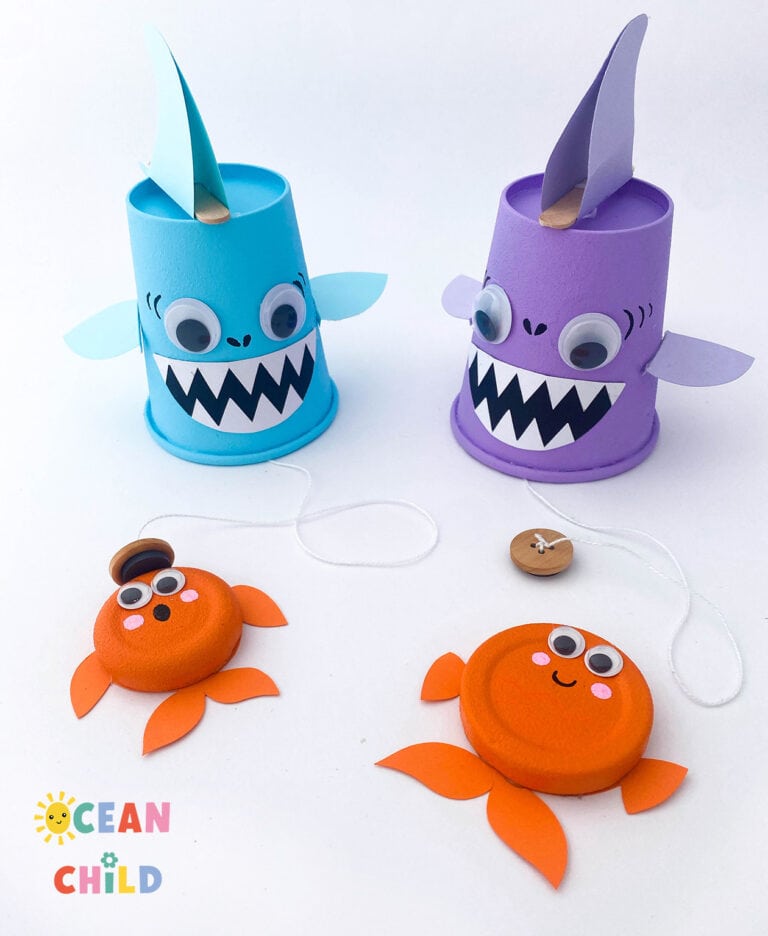 Paper Cup Shark Craft & DIY Fishing Game, Perfect for Shark Week (Free ...