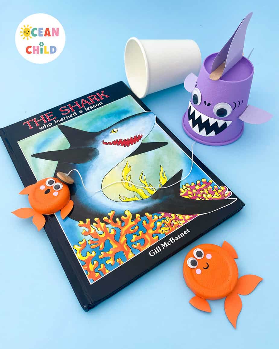 Paper Cup Shark Craft & DIY Fishing Game, Perfect for Shark Week (Free ...