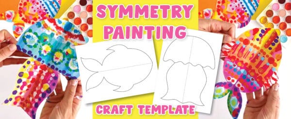 Symmetry Painting Ocean Animals With Free Craft Template - Ocean Child ...
