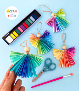 Easy Paper Christmas Angel Craft Ornament for Kids - Ocean Child Crafts