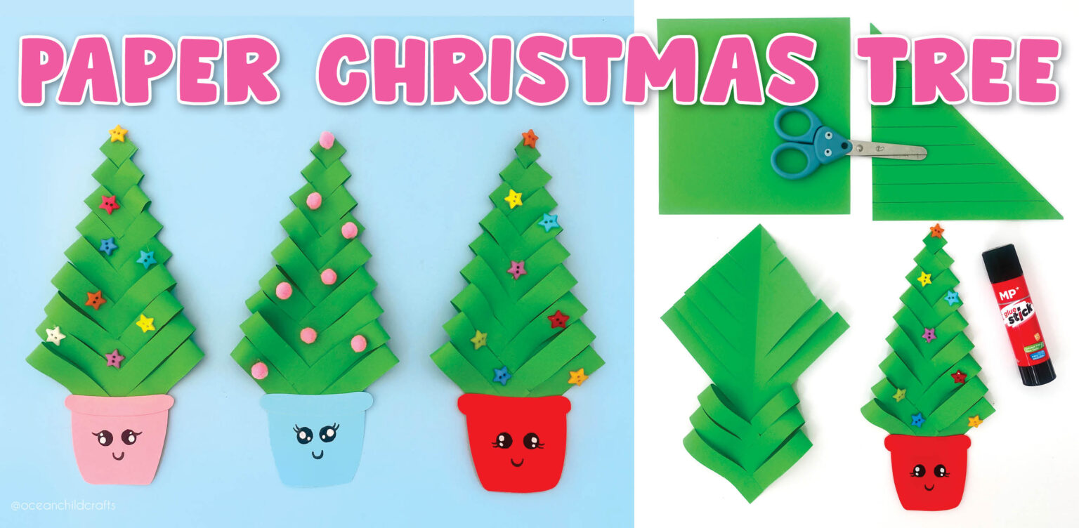 Simple and Fun Paper Christmas Tree Craft for Kids - Ocean Child Crafts