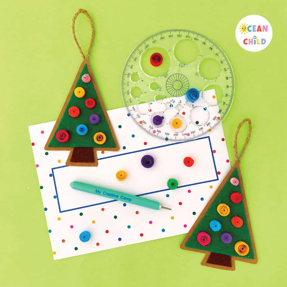 Easy Paper-Quilling Christmas Tree Ornaments For Kids! - Ocean Child Crafts