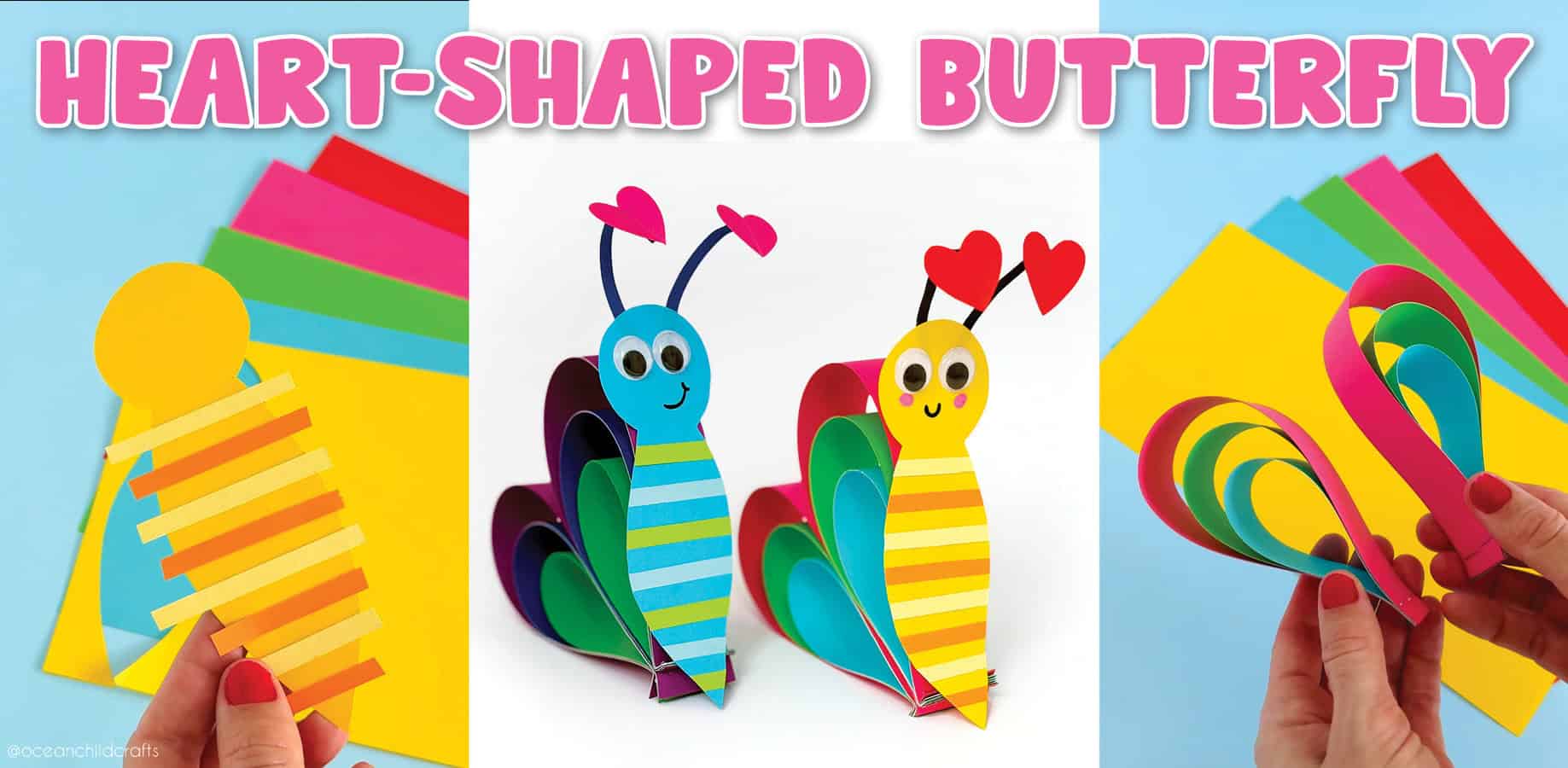 Easy Paper Butterfly Craft for Kids: With Free Template! - Ocean Child ...