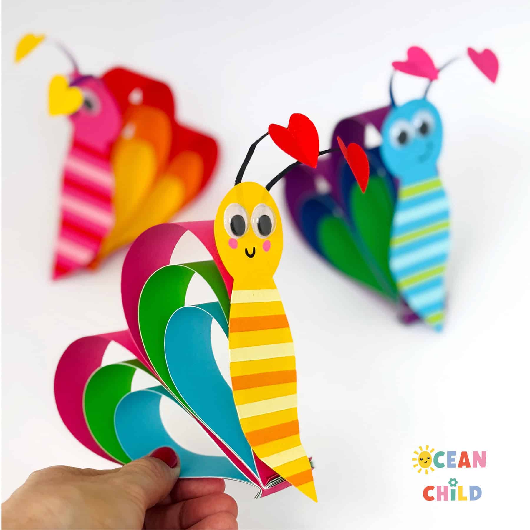Easy Paper Butterfly Craft for Kids: With Free Template! - Ocean Child ...