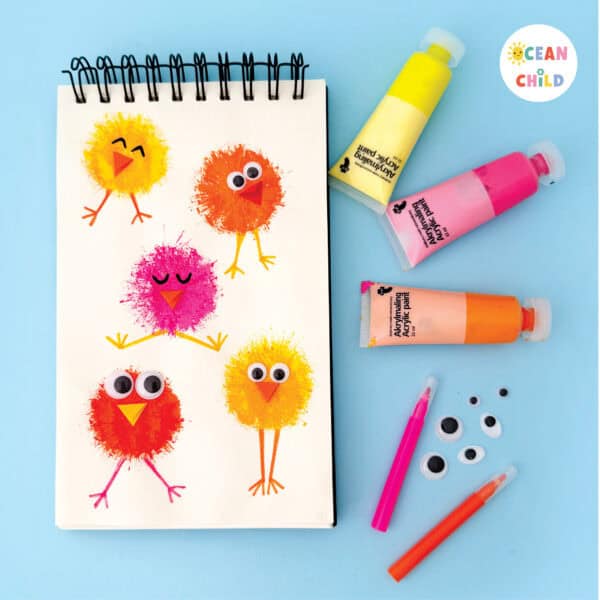 Hop into Spring: Fun and Easy Straw Print Chick Painting for Easter ...