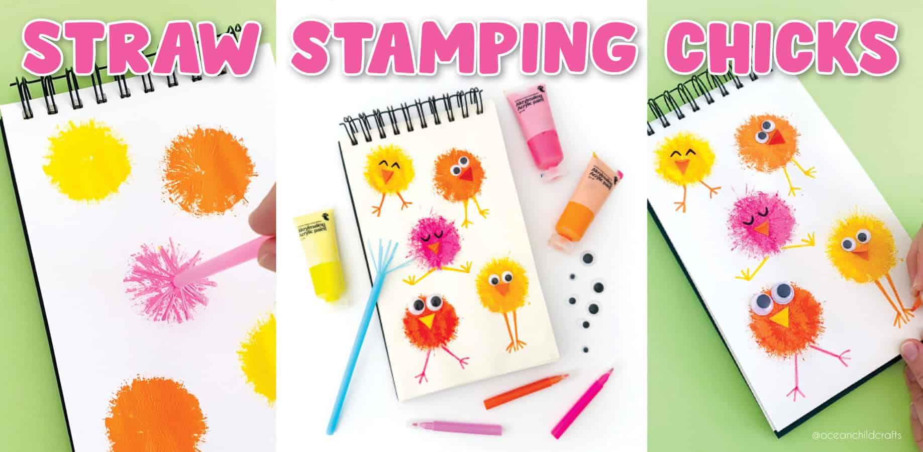 Hop into Spring: Fun and Easy Straw Print Chick Painting for Easter ...