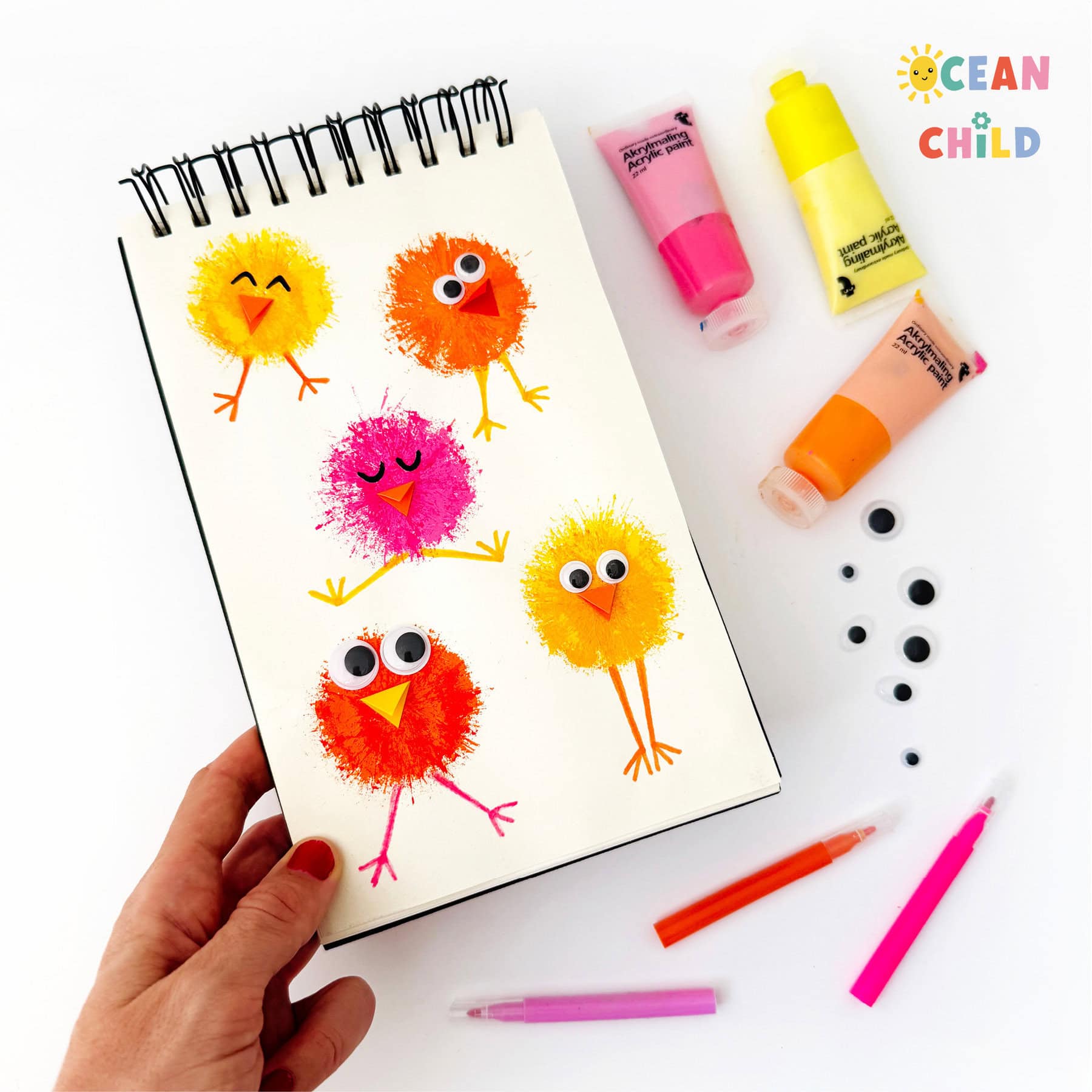 Hop into Spring: Fun and Easy Straw Print Chick Painting for Easter ...