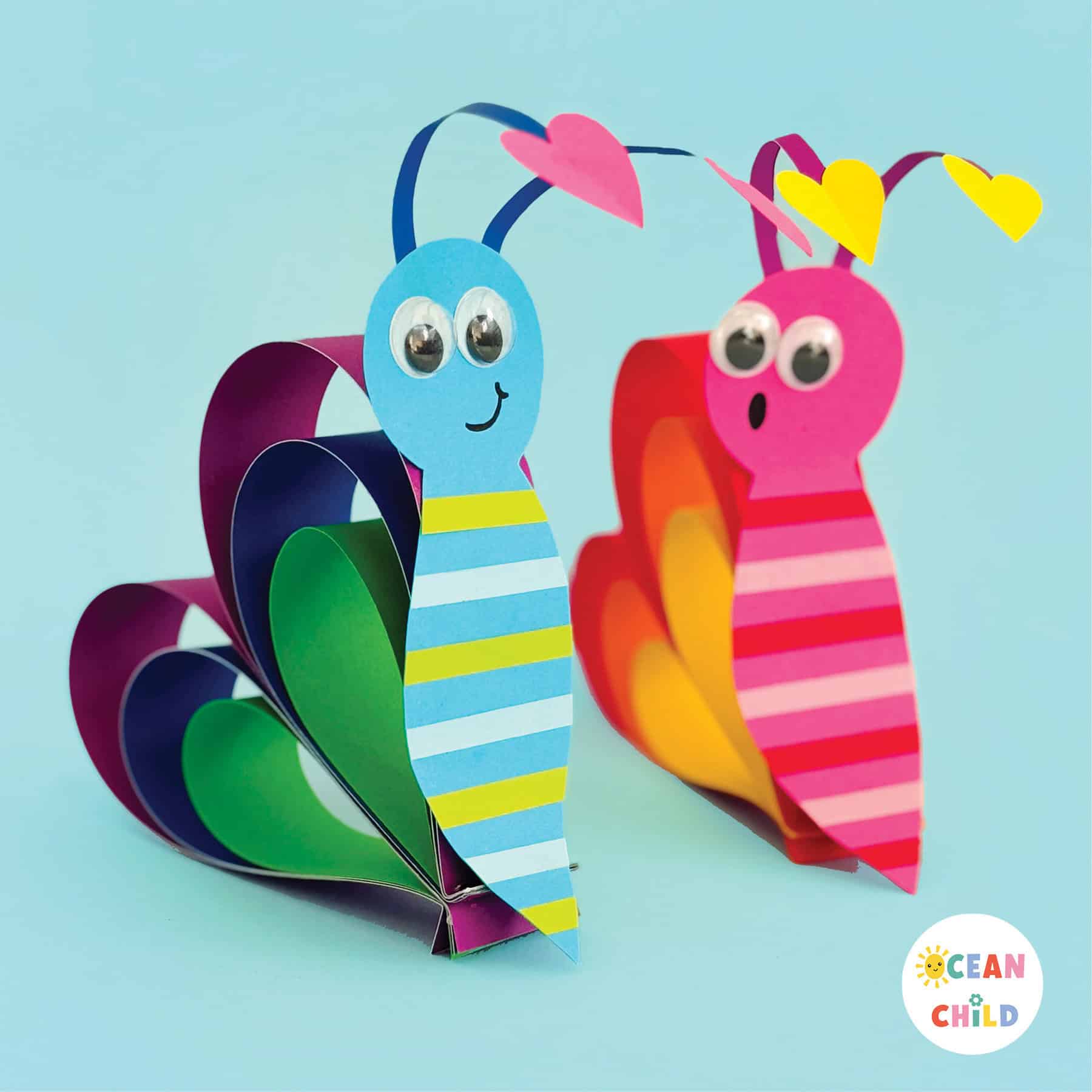 Easy Paper Butterfly Craft for Kids: With Free Template! - Ocean Child ...